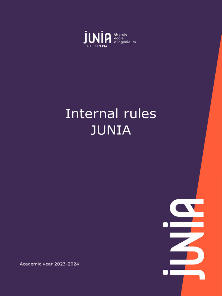 Internal Rules JUNIA - 2023-2024 | PDF | Sexual Harassment | Cyberbullying