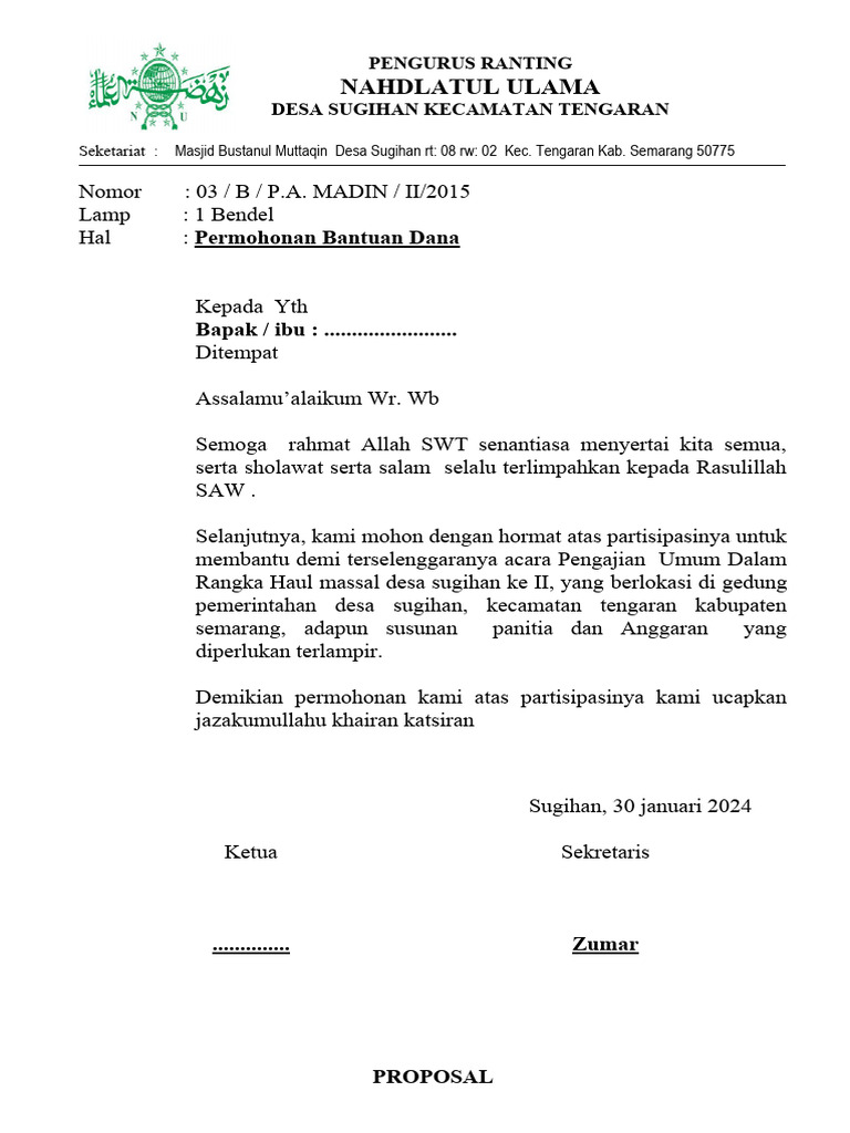 Proposal Haul Massal | PDF