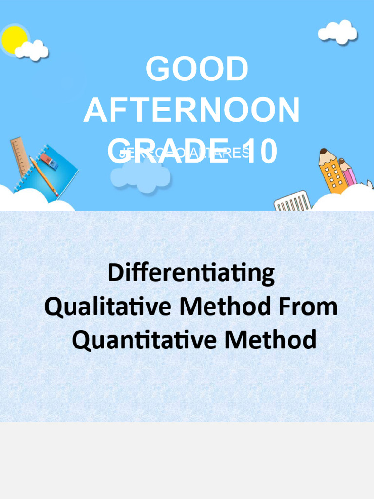 Enhs Grade 10 | PDF | Methodology | Quantitative Research