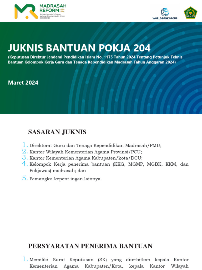 Juknis Bantuan Pokja MEQR 2024 | PDF