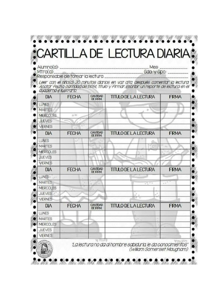 REGISTRO DE LECTURA DIARIA | PDF