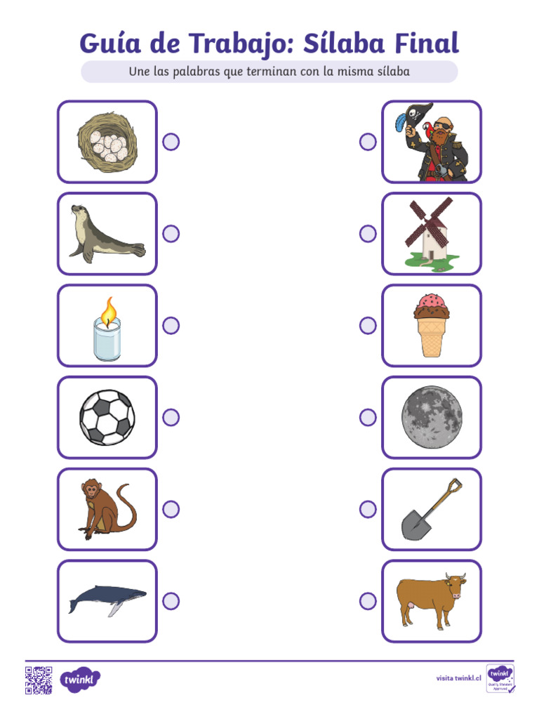 Guía de Actividades: Sílaba Final | PDF | Artes del Lenguaje y ...
