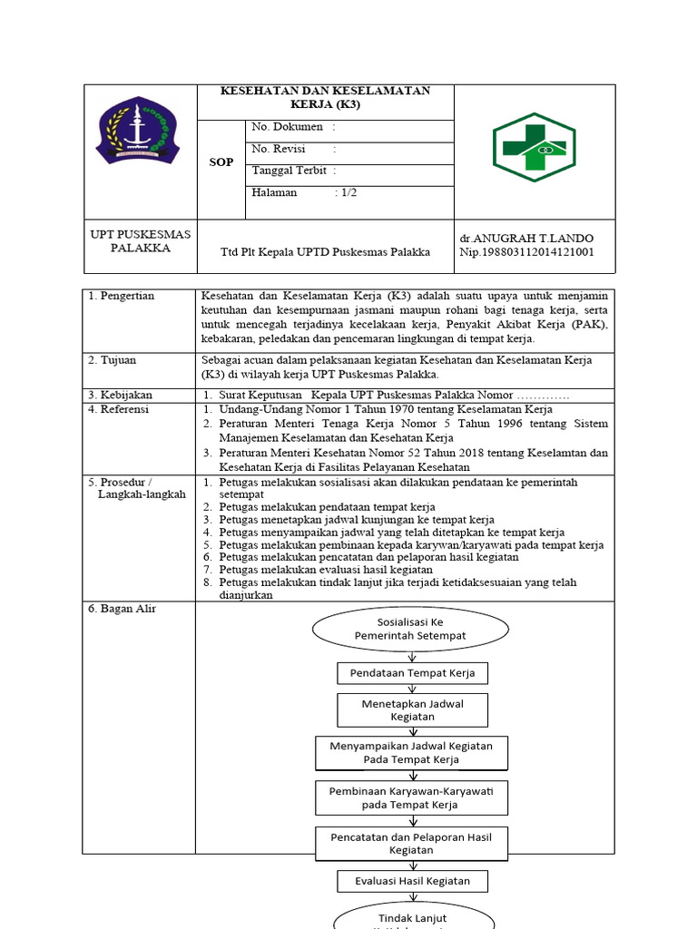 SOP Kesehatan dan Keselamatan Kerja K3 | PDF | Bisnis | Sains & Matematika