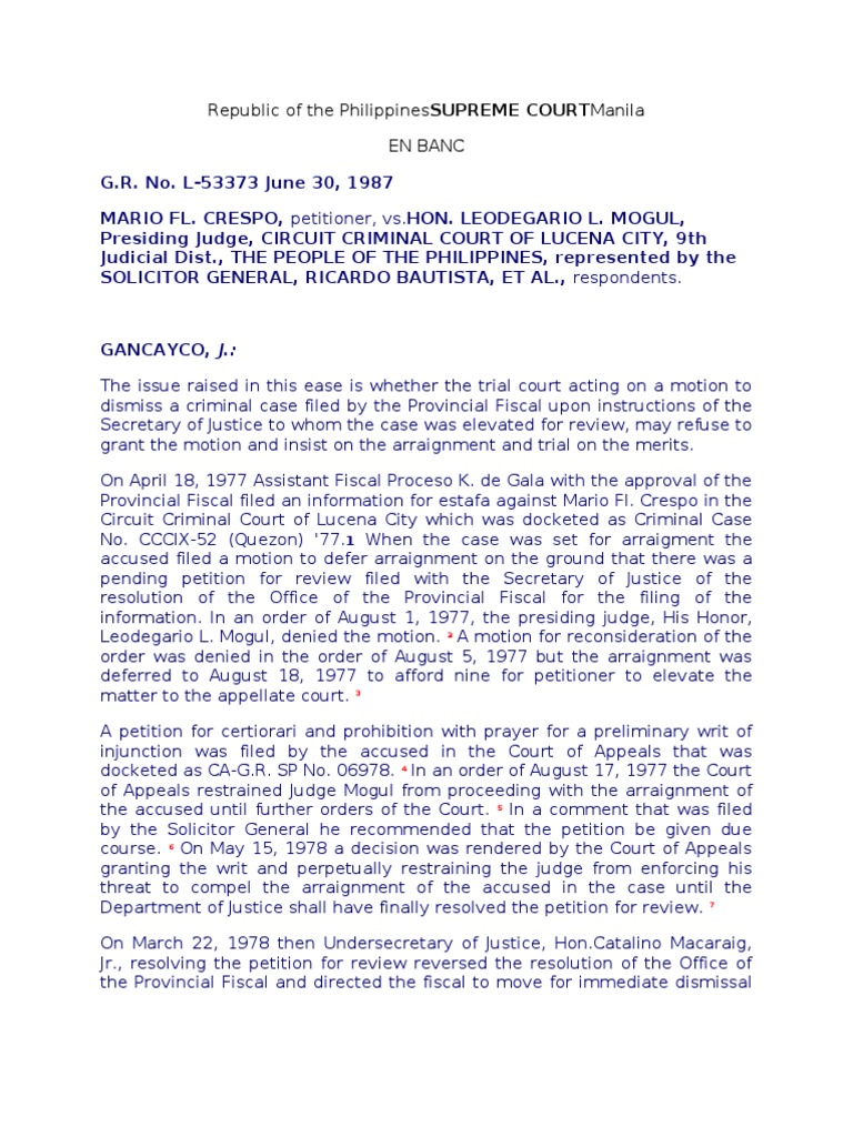 Crespo Mogul | PDF | Prosecutor | Complaint