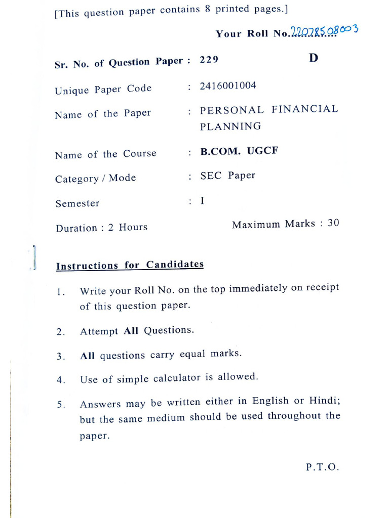 Sem I PFP - NEP-UGCF 2022 | PDF