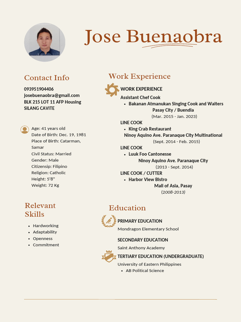 RESUME Buenaobra Jose | PDF