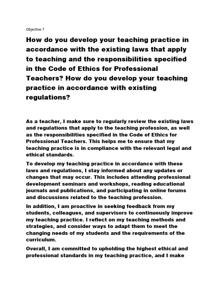 Objective 7 | PDF | Teachers | Mentorship