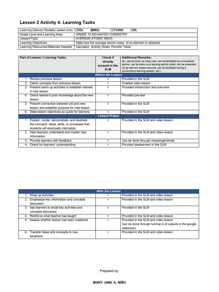 Grade 10 Chemistry: Atomic Mass | PDF | Learning | Cognitive Psychology