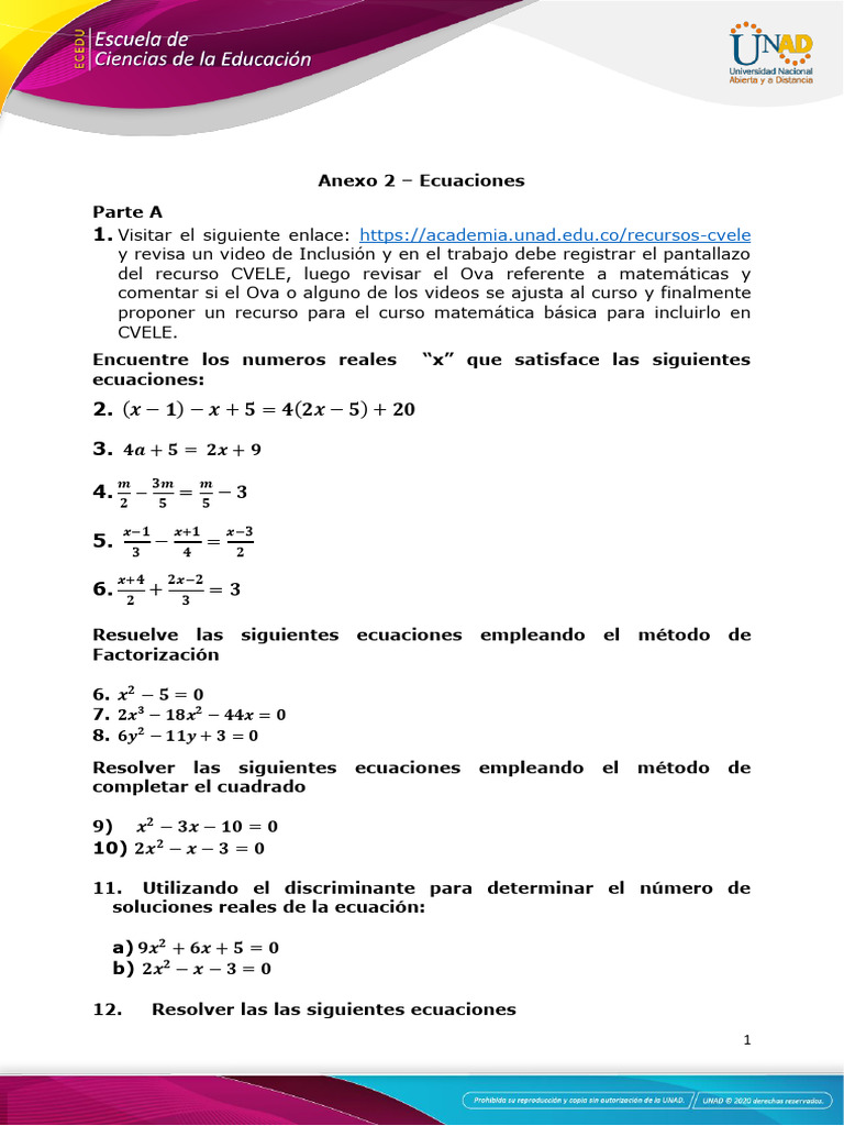 Anexo 2 – Ecuaciones | PDF | Ecuaciones | Matemáticas