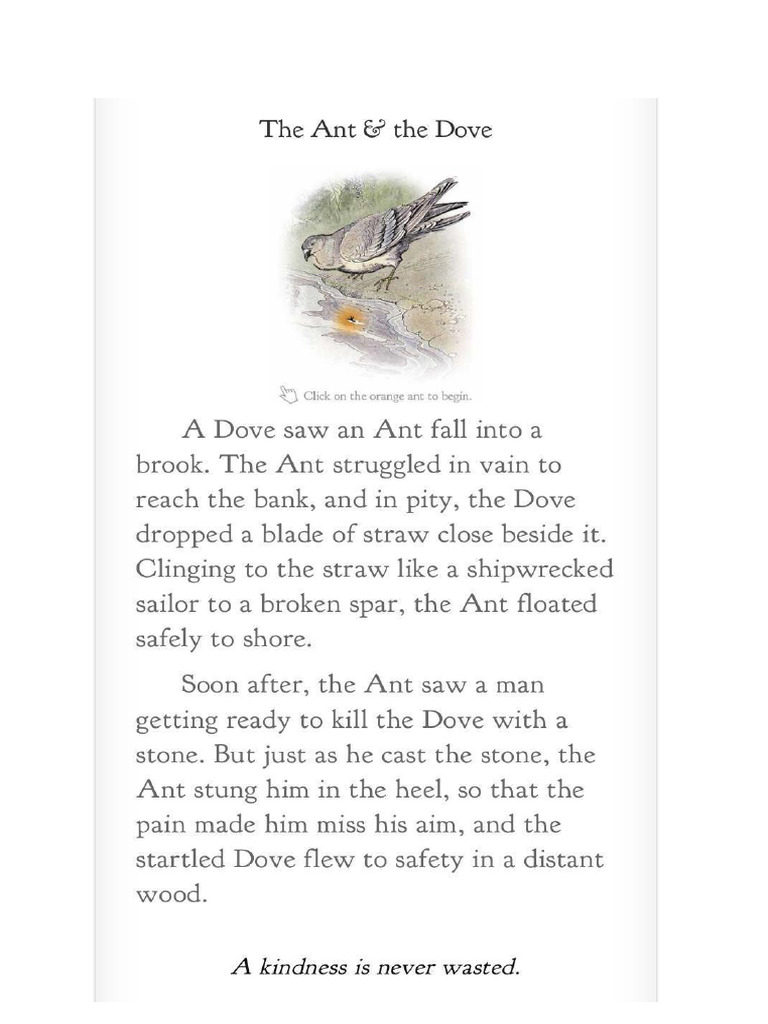 Fable. the Ant and the Dove. | PDF