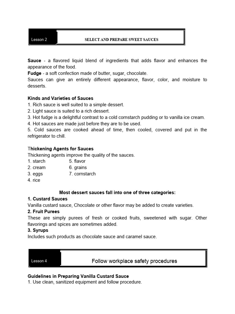 Lesson-4 | PDF | Custard | Desserts