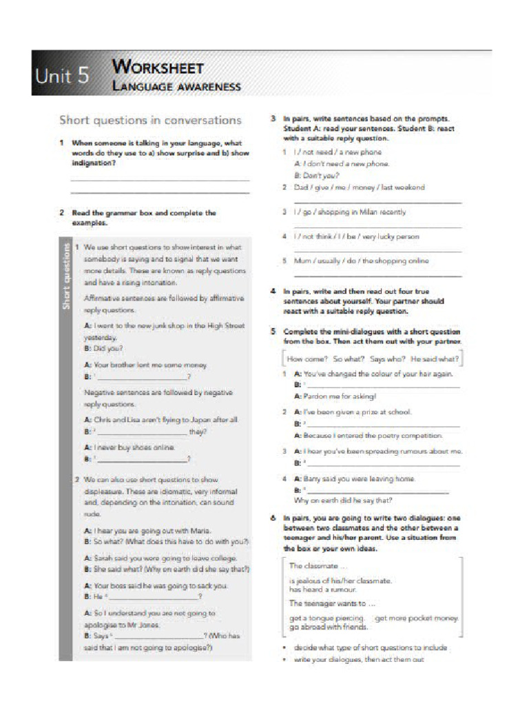 Focus 2, Unit 5, Extra Practice | PDF