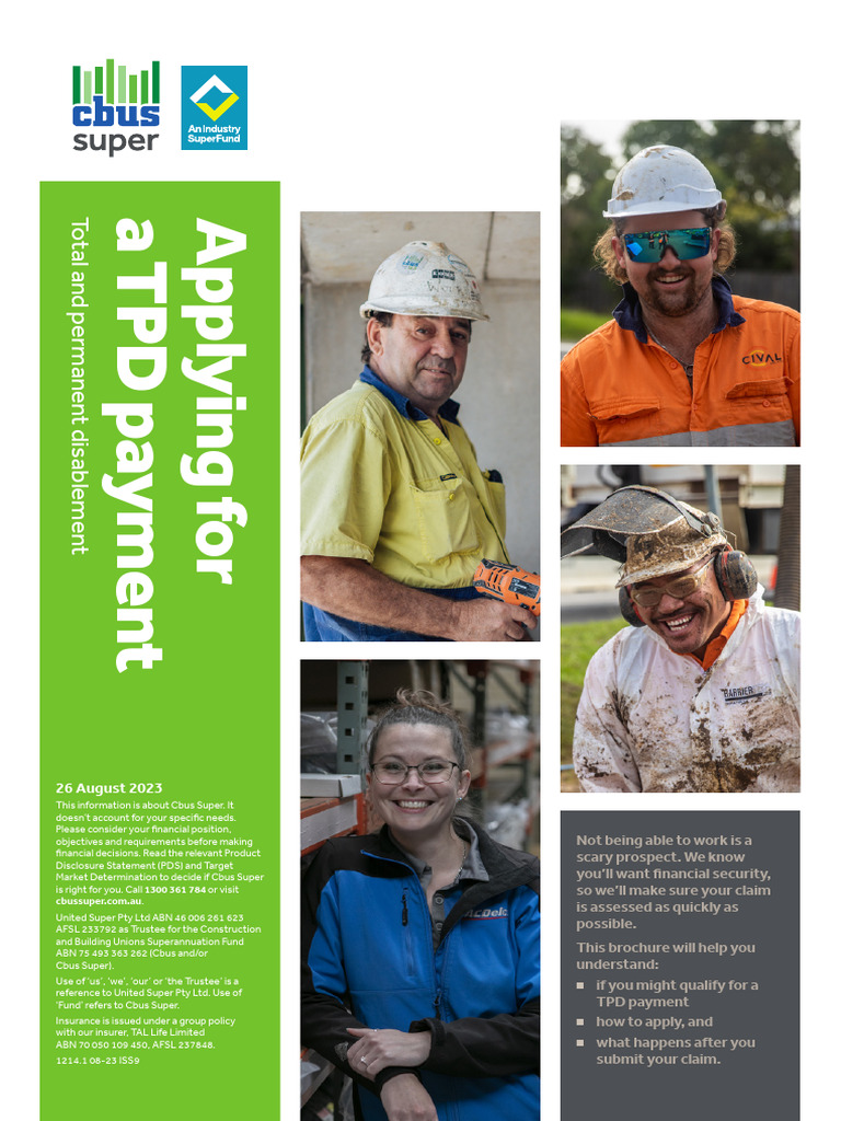 Applying For TPD Payment Factsheet | PDF | Neurological Disorders ...