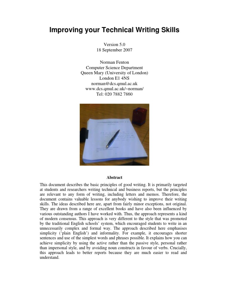 Enhancing Technical Writing Skills | PDF | English Language | Sentence ...