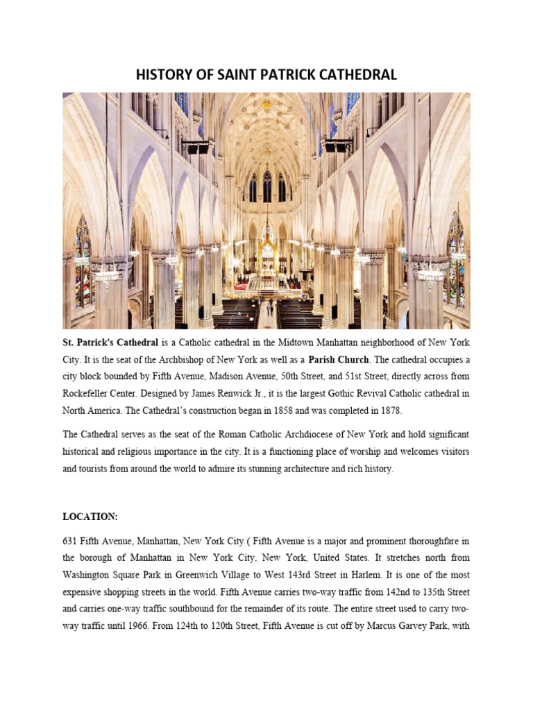 History of St. Patrick's Cathedral | PDF