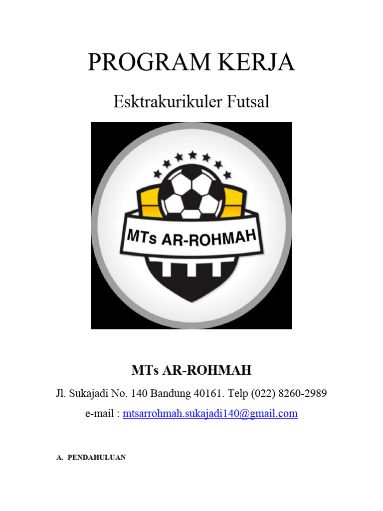 Proker Ekskul Mts - Arrohmah 2021-2022 | PDF