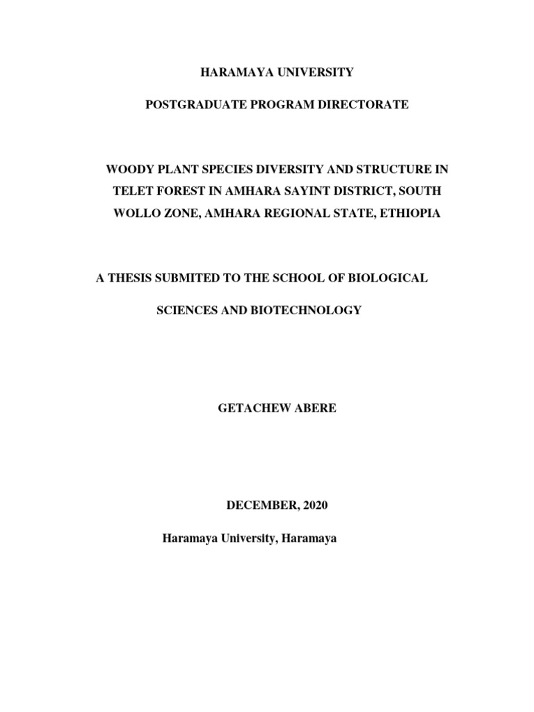 Getachew Abere | PDF | Vegetation | Conservation Biology