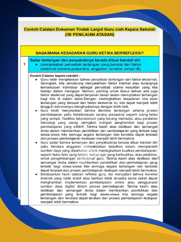 CATATAN KEPSEK ATAS TINDAK LANJUT GURU | PDF