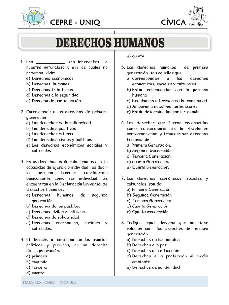 Ficha Practica Derechos Humanos | PDF | Derechos | Derechos humanos