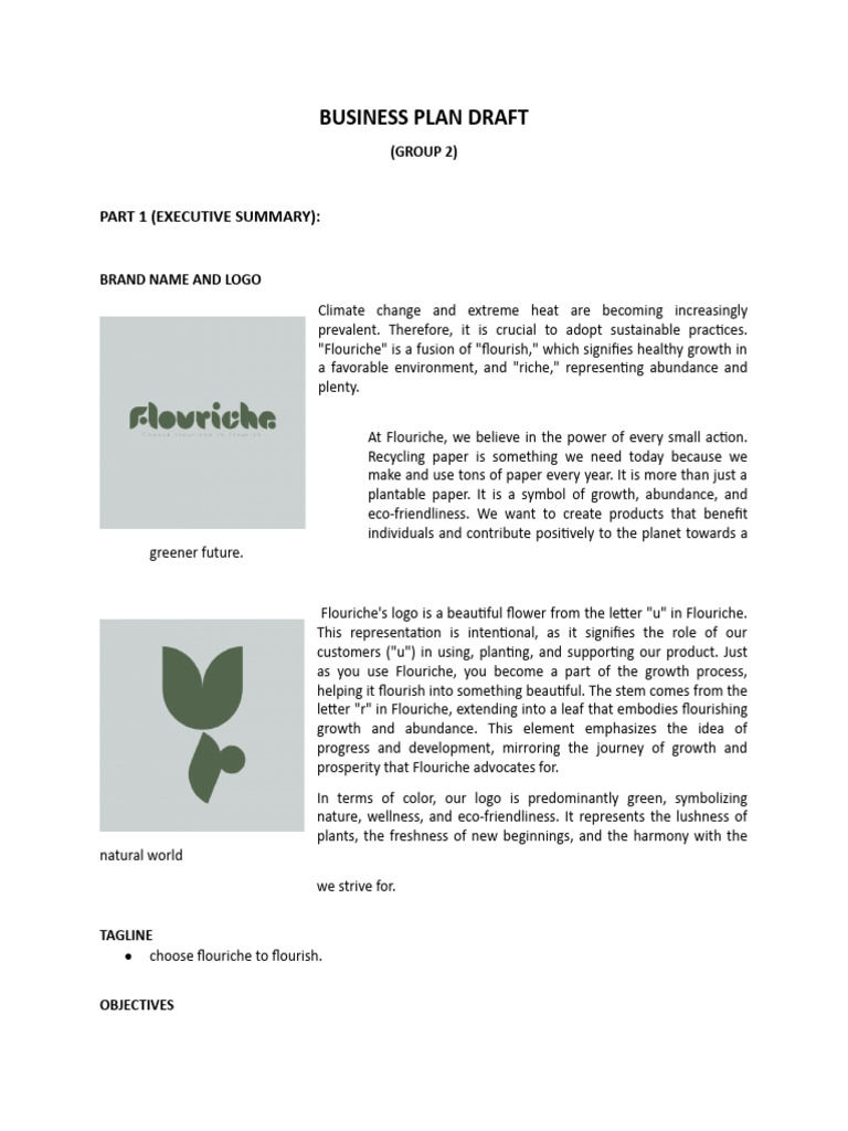 Business Plan Draft Part1 2 Not Complete | PDF | Recycling | Paper