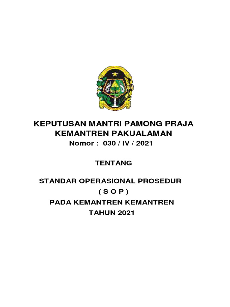 Standar Operasional Prosedur Revisi 6093 | PDF