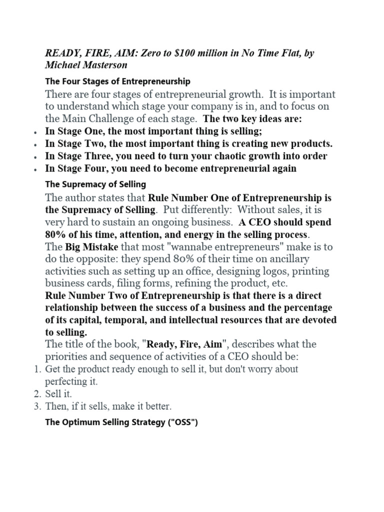 Michael Masterson - Ready, Fire, Aim | PDF | Marketing | Entrepreneurship