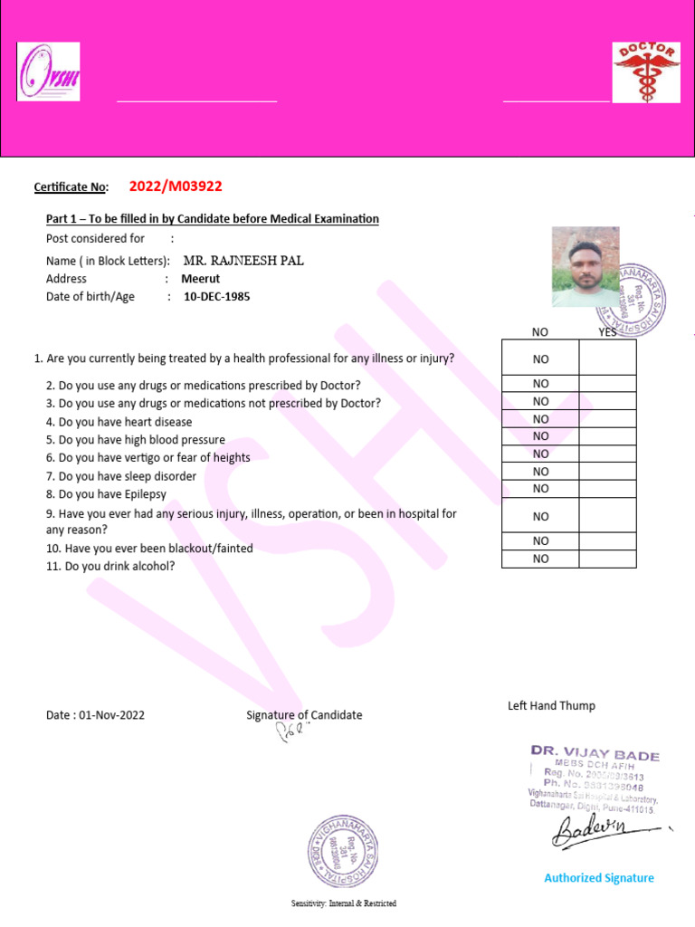 Prem Singh Medical | PDF | Blood Pressure | Diseases And Disorders