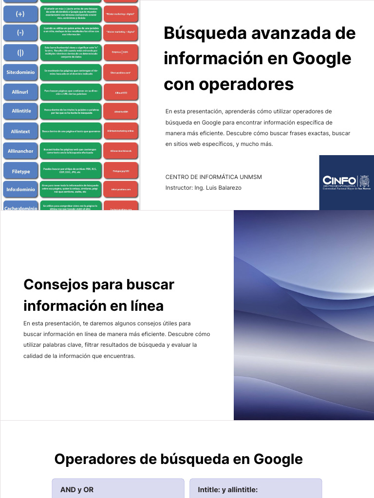 8.2 Busqueda-avanzada-de-informacion-en-Google-con-operadores | PDF | Red mundial | Internet y web