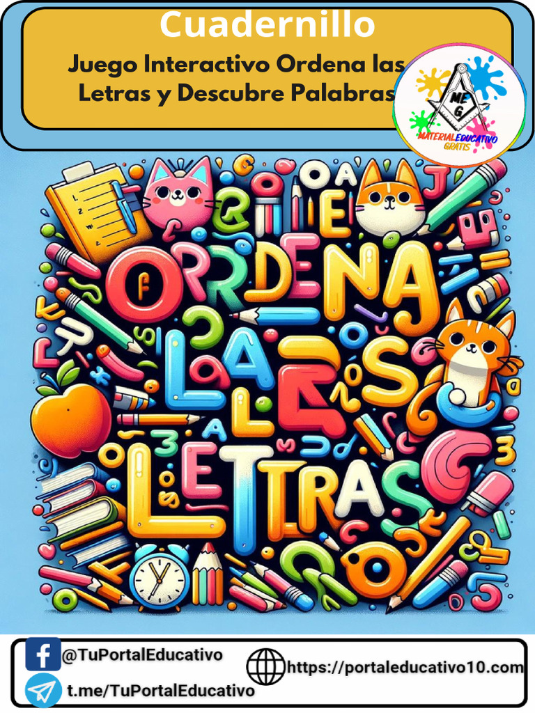 Juego Interactivo Ordena las Letras y Descubre Palabras Cuadernillo | PDF