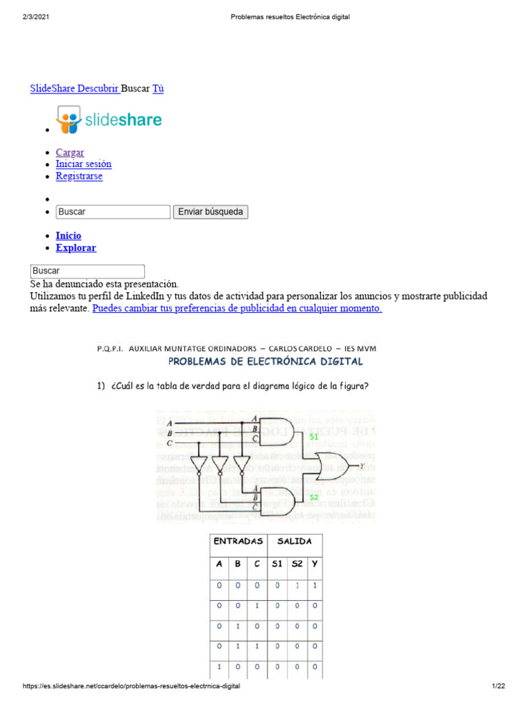 Problemas Resueltos Electrónica Digital | PDF | Álgebra de Boole ...