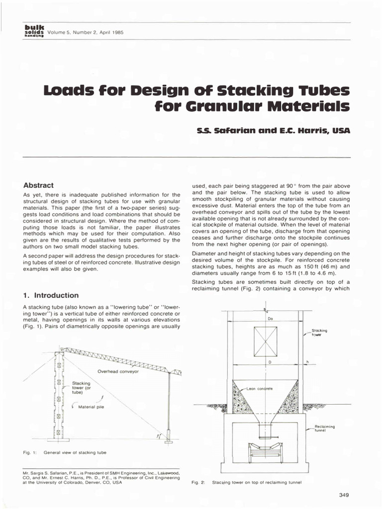 Loads For Design of Stacking Tubes For Granular Materials | Download ...