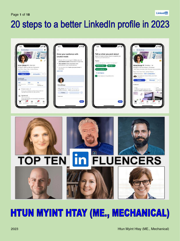 20 Steps To A Better Linkedln Profile in 2023 | Download Free PDF ...
