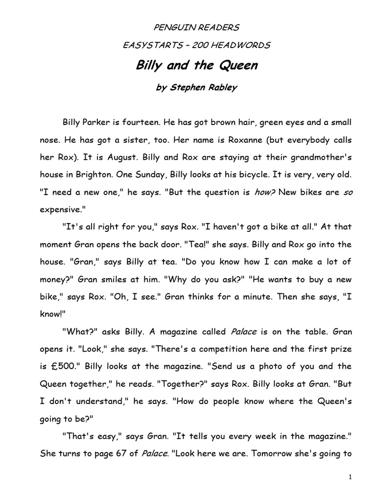 Billy And The Queen Pdf