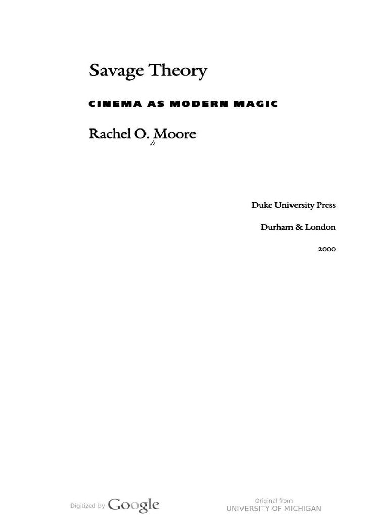 Rachel O. Moore - Savage Theory_ Cinema as Modern Magic-Duke University Press Books (1999) | PDF ...