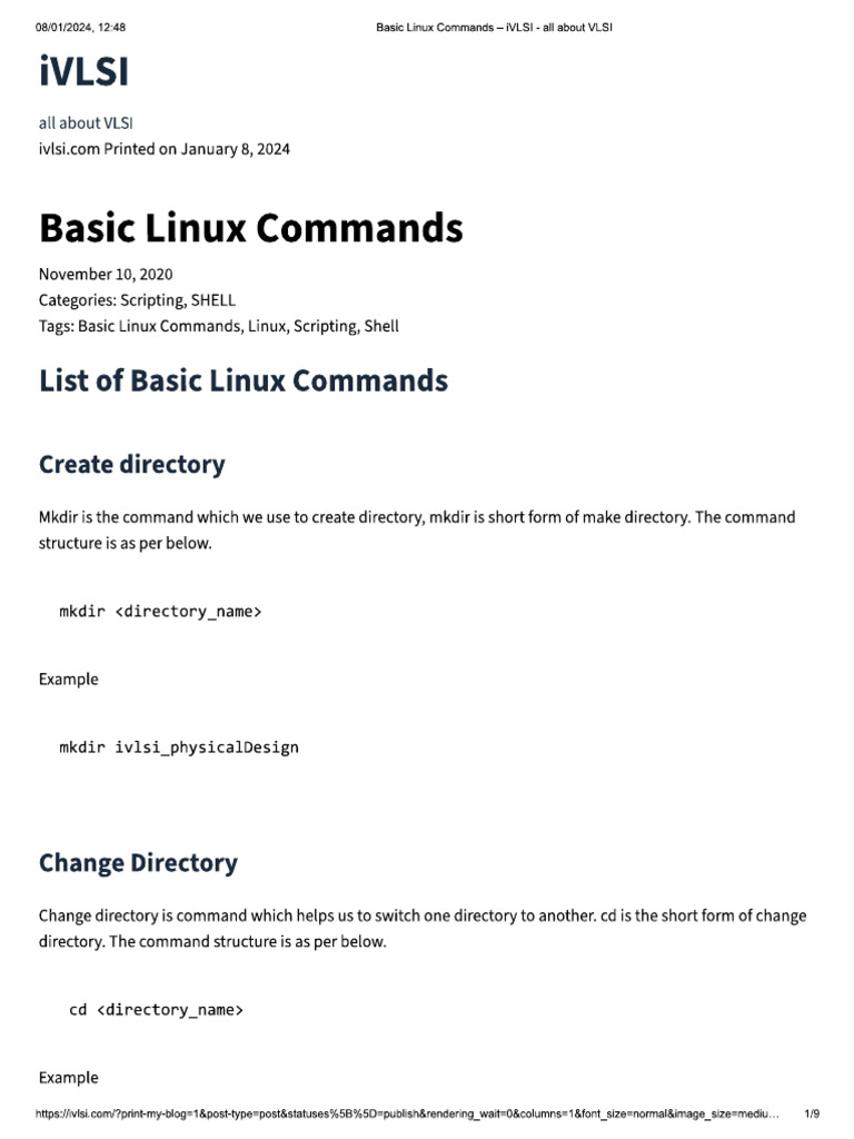 1 Basic Linux Commands | PDF