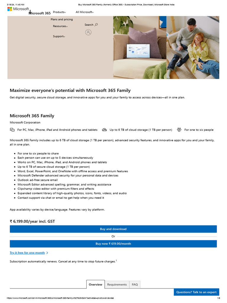 Microsoft 365 Family (Formerly Office 365) | PDF | Microsoft Office | Computing