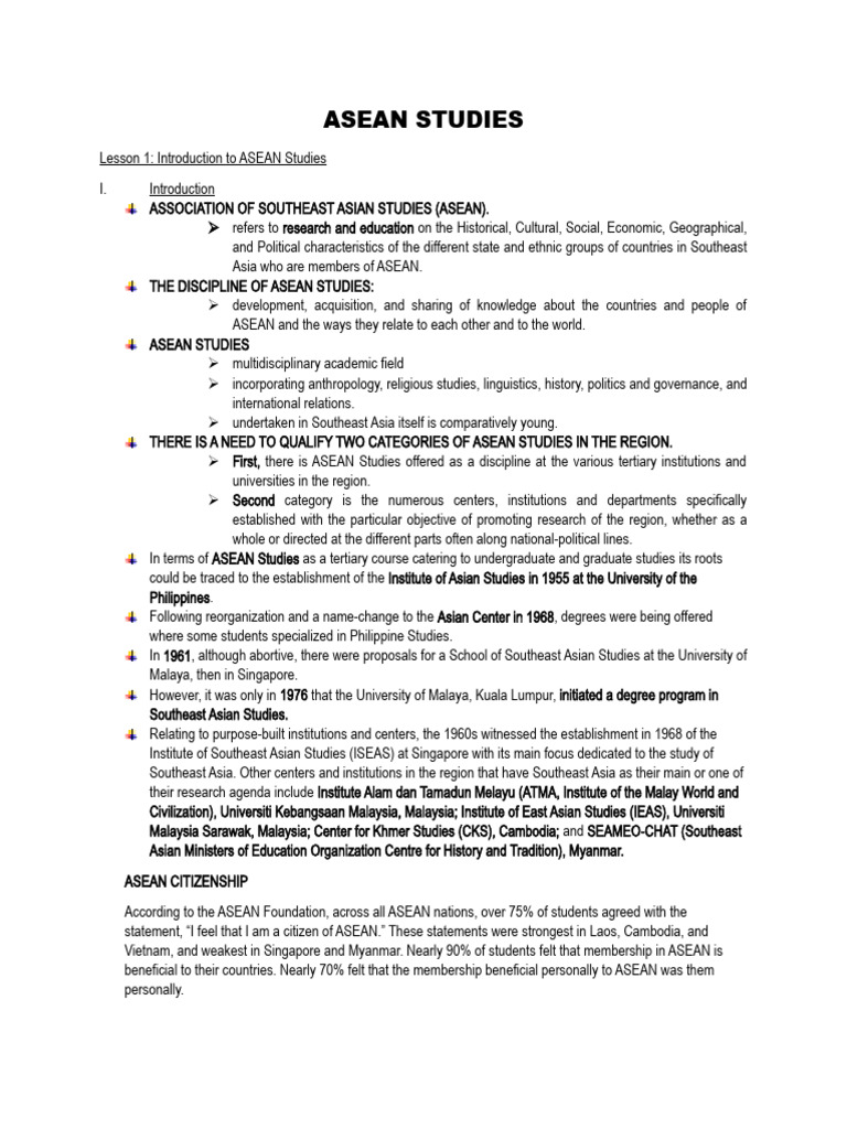 Asean Studies | PDF | Southeast Asia | Malaysia