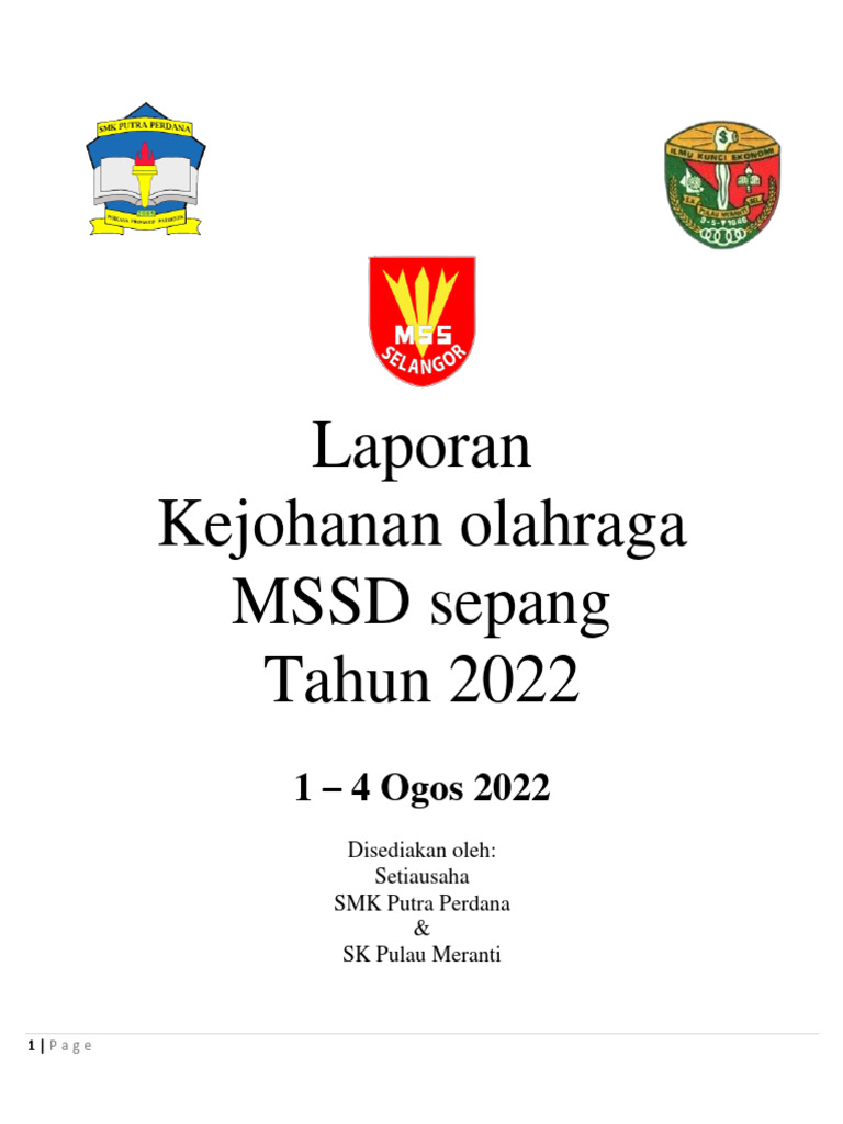 Laporan Kejohanan Olahraga MSSD Sepang 2022 | PDF