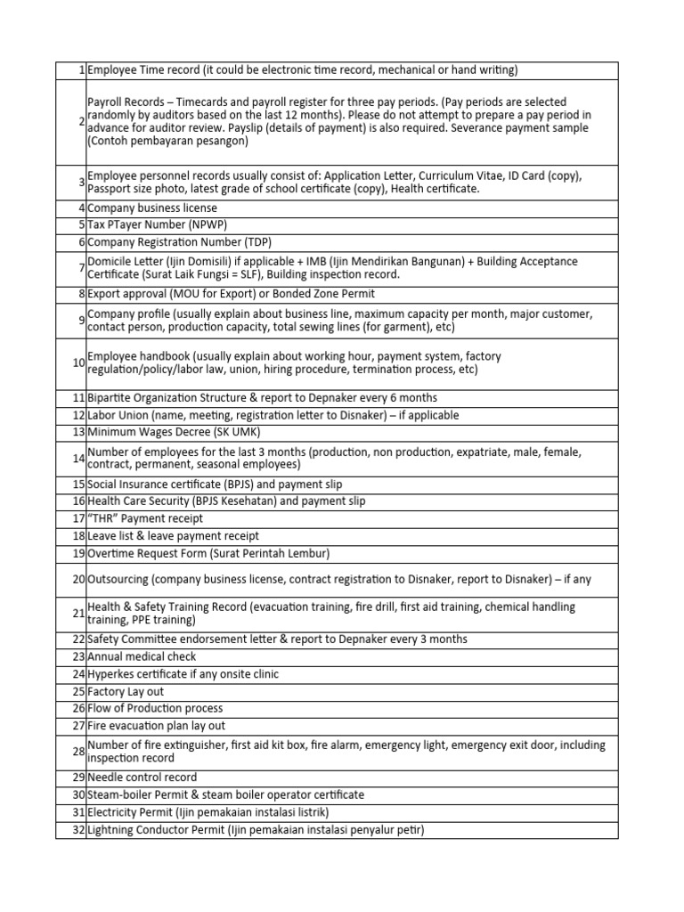 Checklist WCA 2019 | PDF | Payroll Tax | Employment