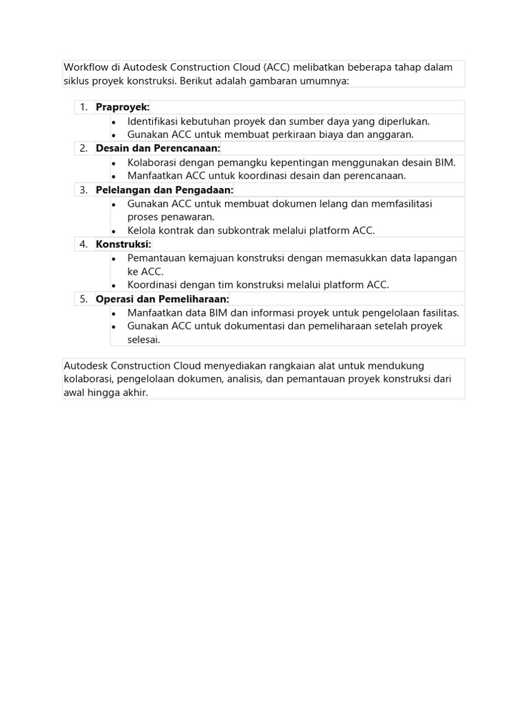 Workflow di Autodesk Construction Cloud | PDF