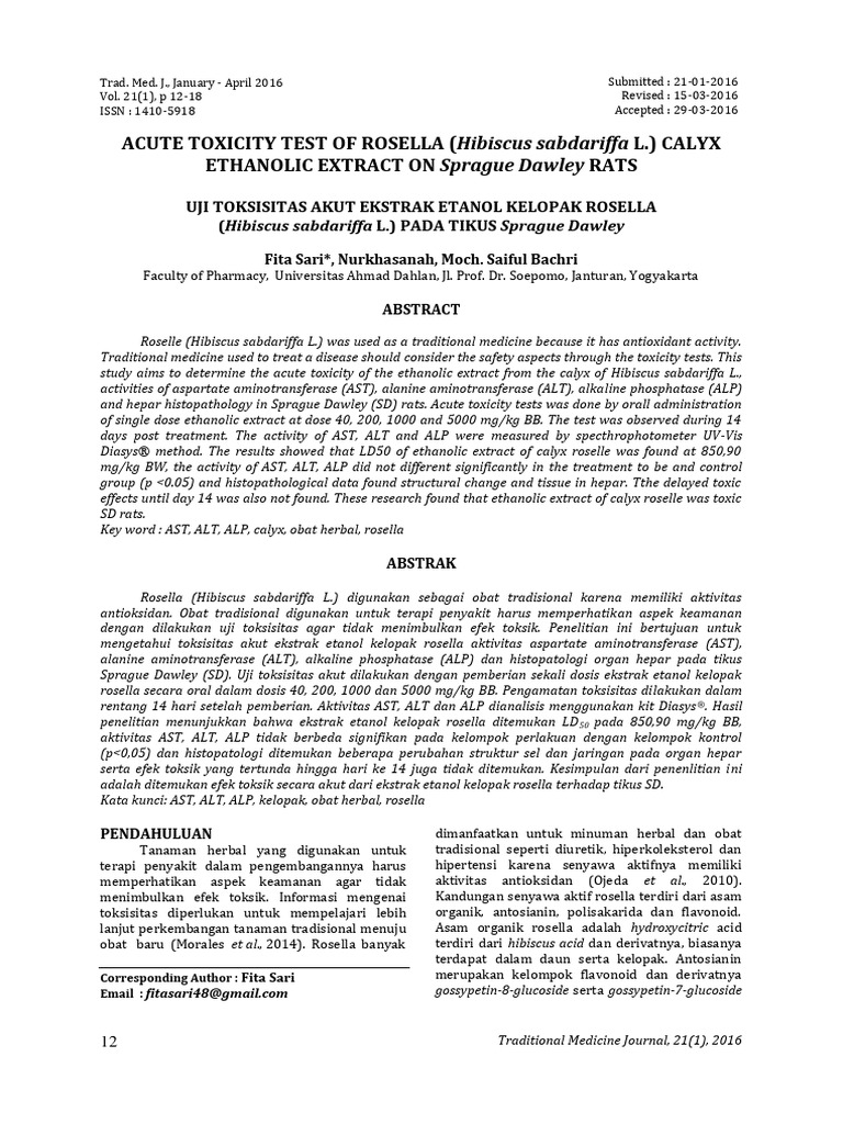 Tugas 10 Toksikologi Klinik Jurnal Konvensional Pdf Alanine