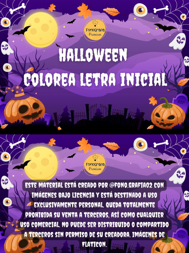 Halloween Lecto. Colorea Letra Inicial | PDF