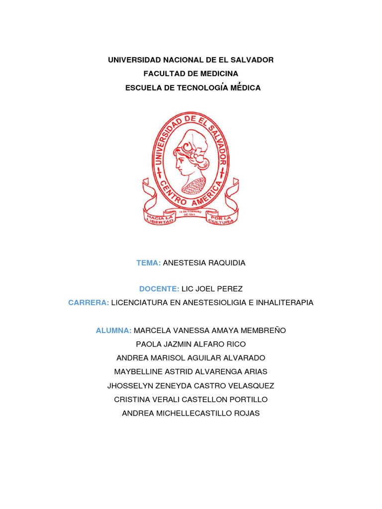 Anestesia Raquidea | PDF | Médula espinal | Fluido cerebroespinal