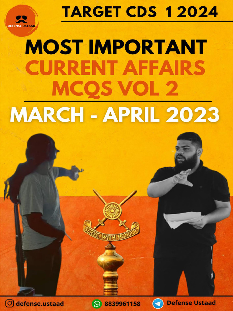Most Important Current Affairs MCQs (March-April 2023) Volume 2 Defense ...