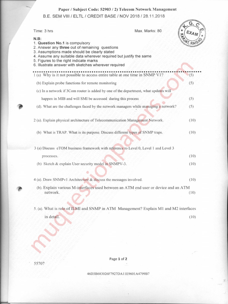 Be-Extc Sem8 TNM Dec18 | PDF