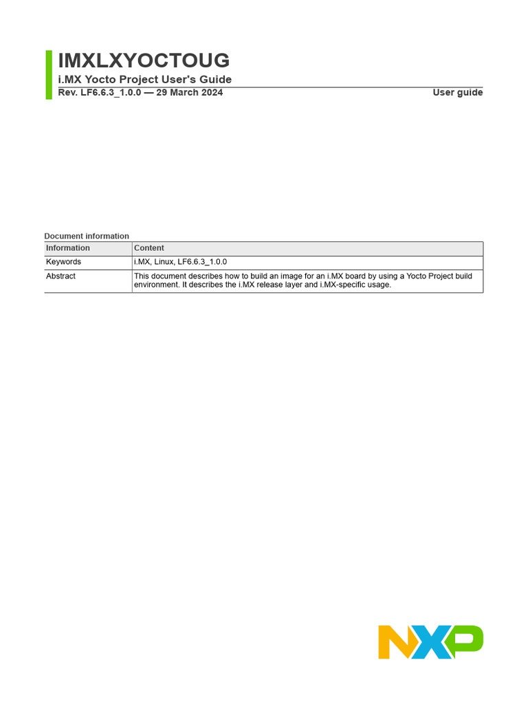 IMX_YOCTO_PROJECT_USERS_GUIDE | PDF | Computer Engineering | Computer Architecture
