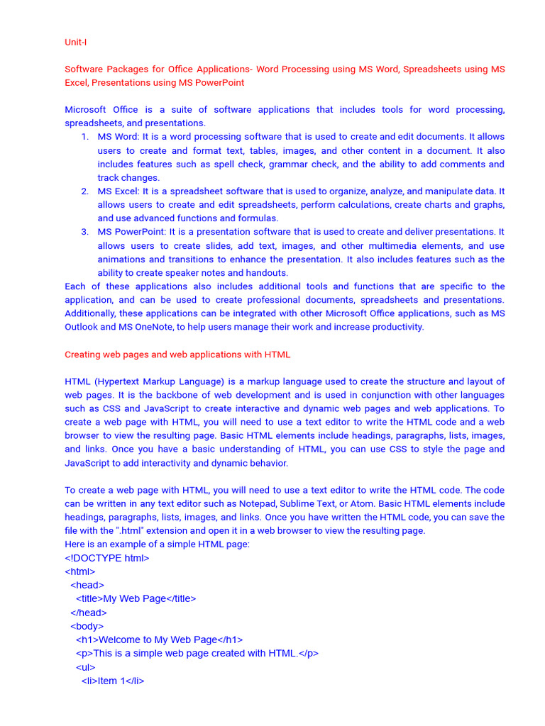 Computer Applications in Business | Download Free PDF | Html | World Wide Web