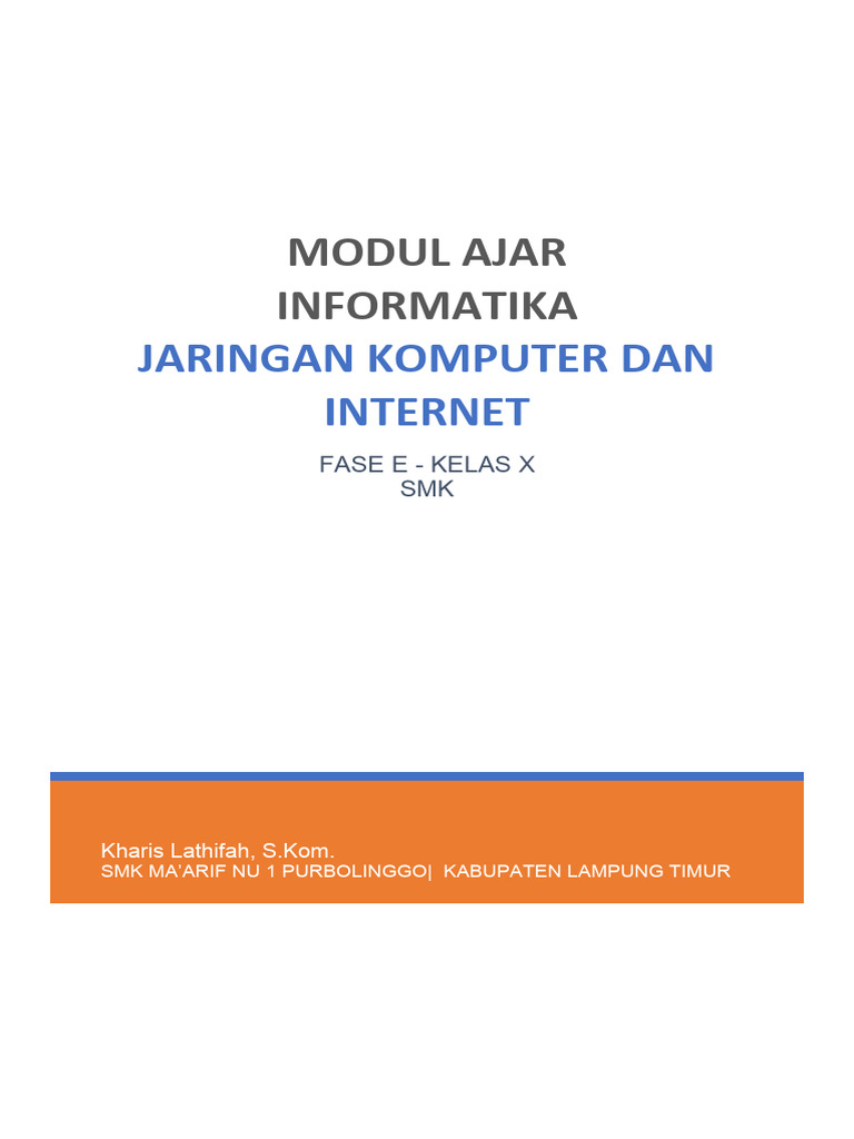 Modul Jaringan Komputer Kelas X SMK | PDF