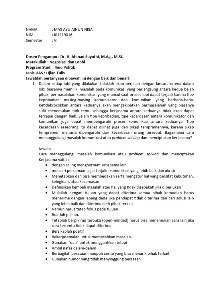 Mas Ayu Ainun Nisa' - I01219016 | PDF