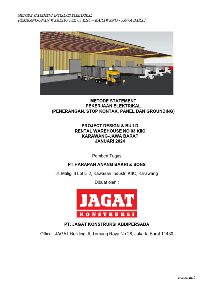 Metode Statement Elektrikal | PDF